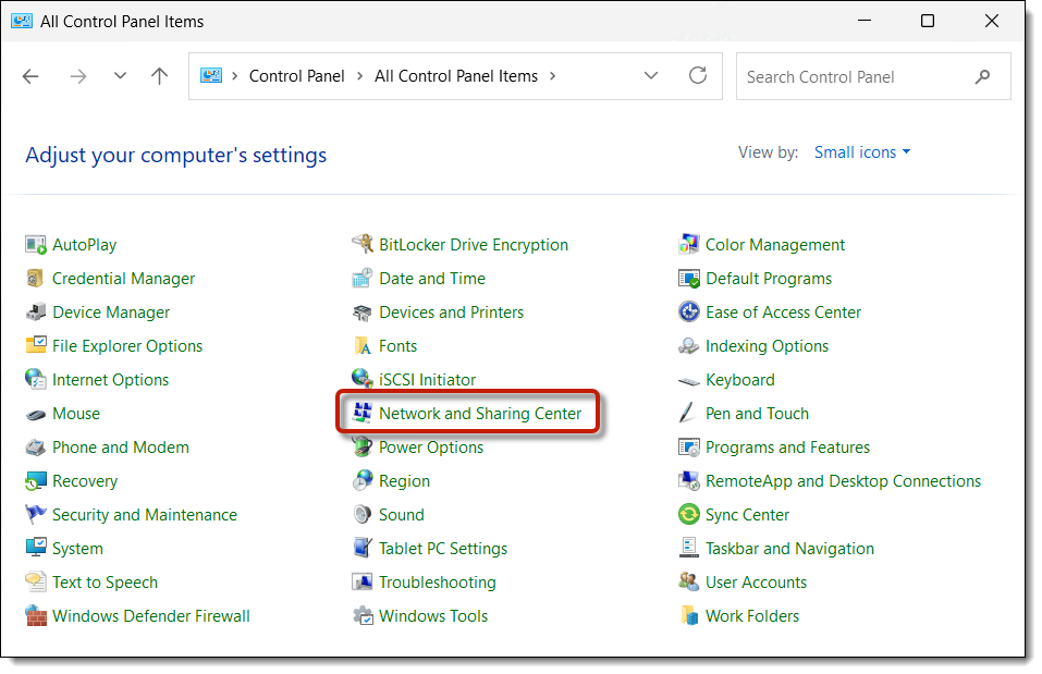 Set network location on the server