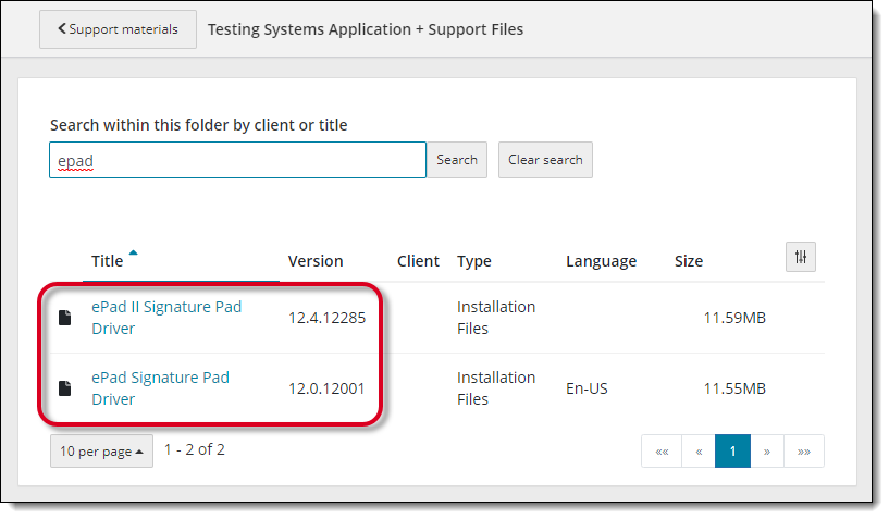 Download ePad signature pad driver