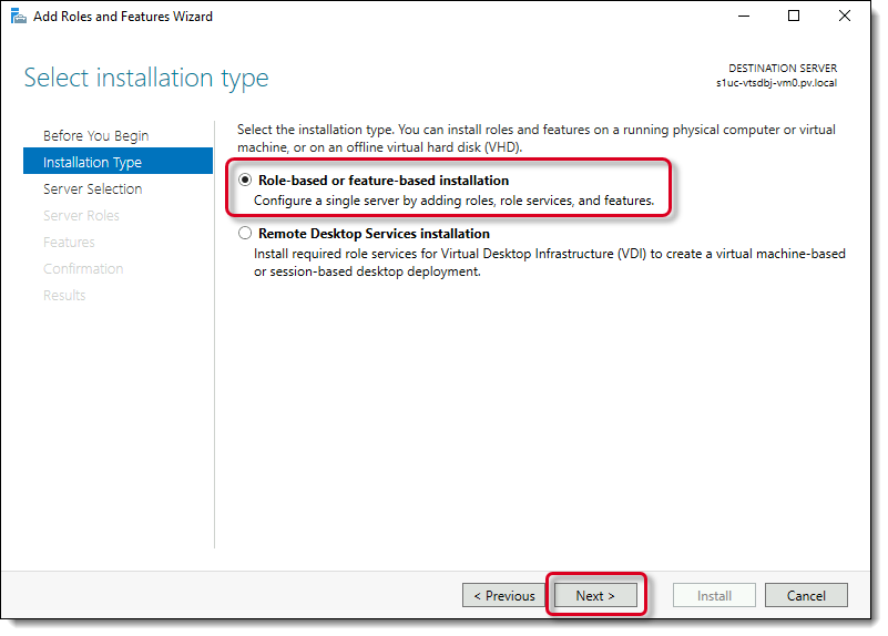 Install File Services role on the server