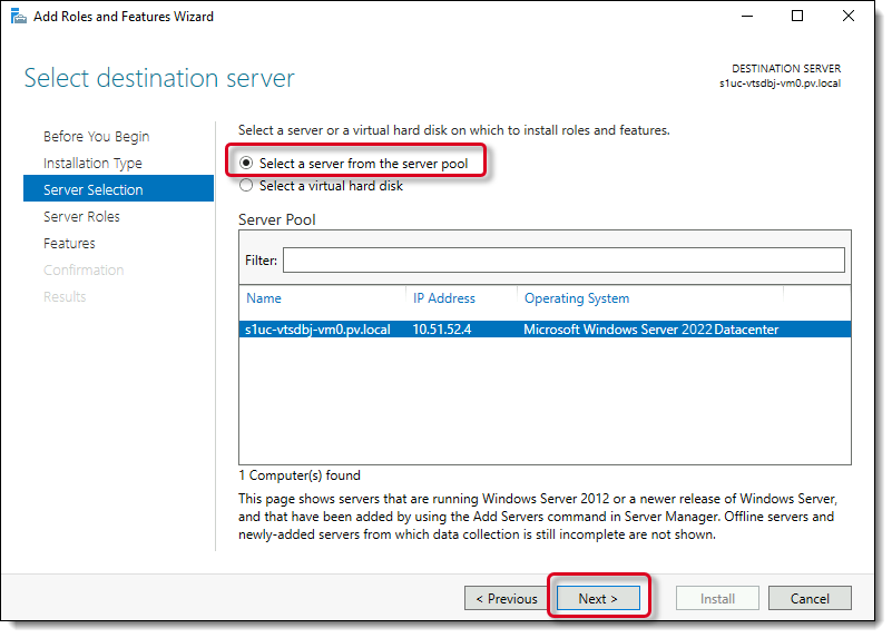 Install File Services role on the server