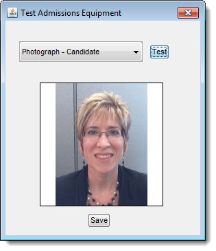 Test and align the admissions camera - candidate