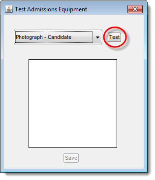 Test and align the admissions camera - candidate