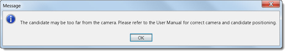 Test and align the admissions camera - candidate