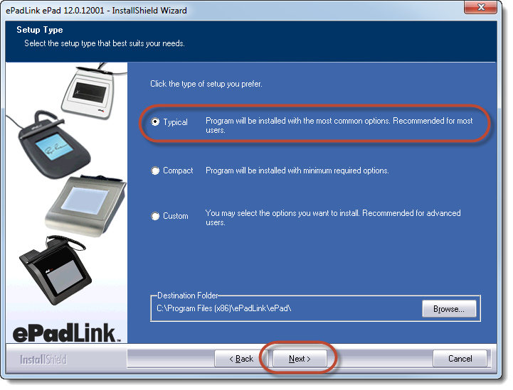 Install the signature device hardware and software